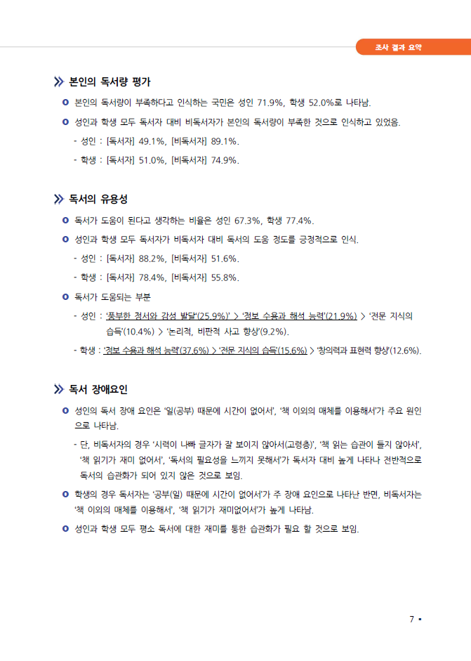2023년 국민독서실태조사 보고서