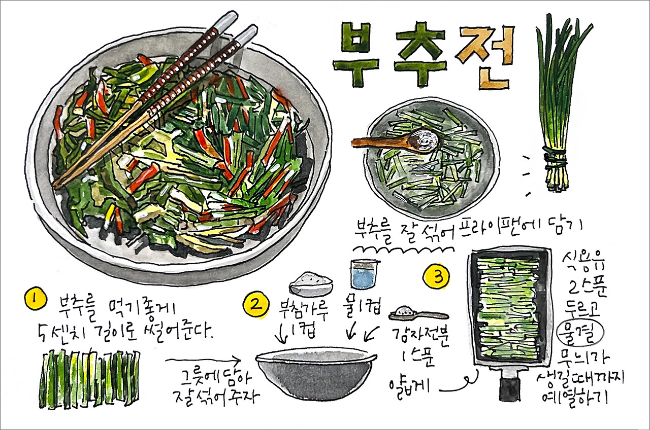 레시피 072 부추전