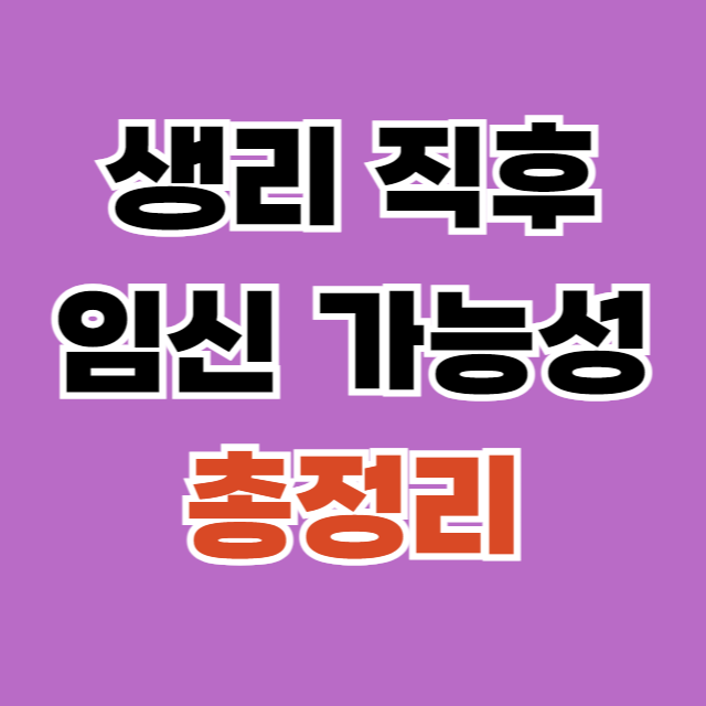 생리 직후 임신 가능성 주기와 배란에 따른 임신 위험