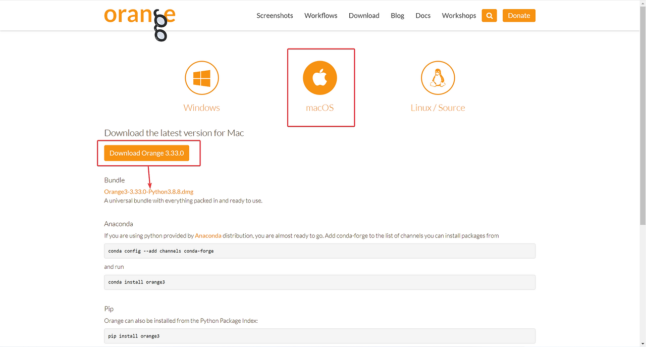 Orange3 설치