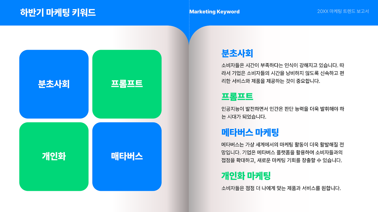 미리캔버스 마케팅 트렌드 보고서 Ppt 템플릿