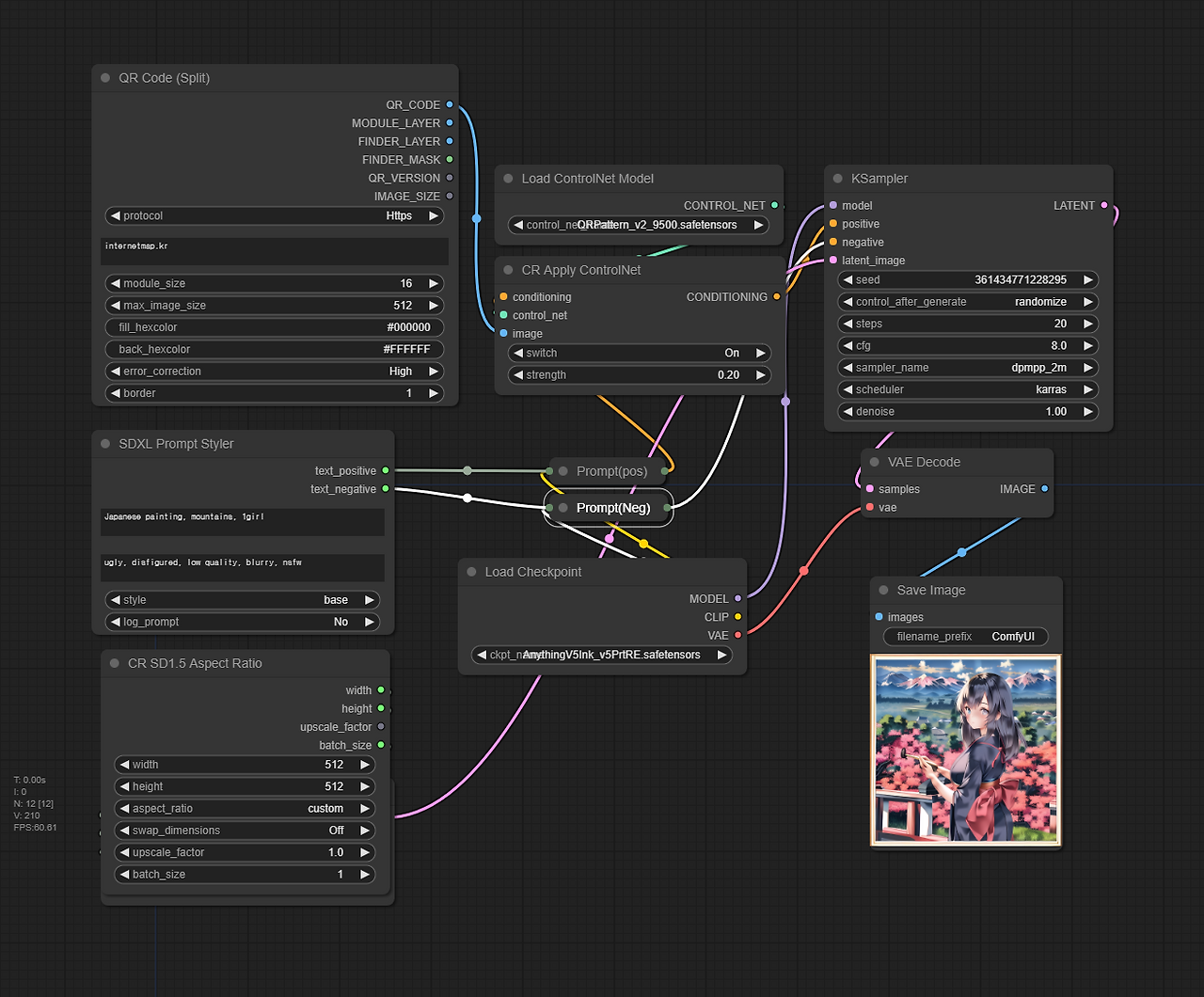 스테이블 디퓨전 QR Code 이미지 - ComfyUI