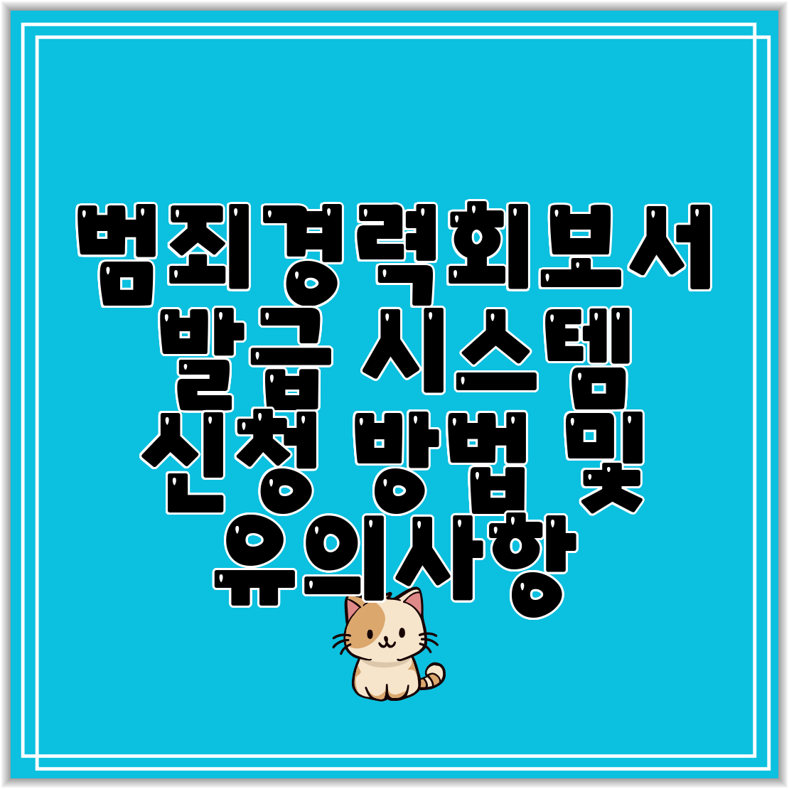 범죄경력회보서 발급 시스템 신청 방법 및 유의사항