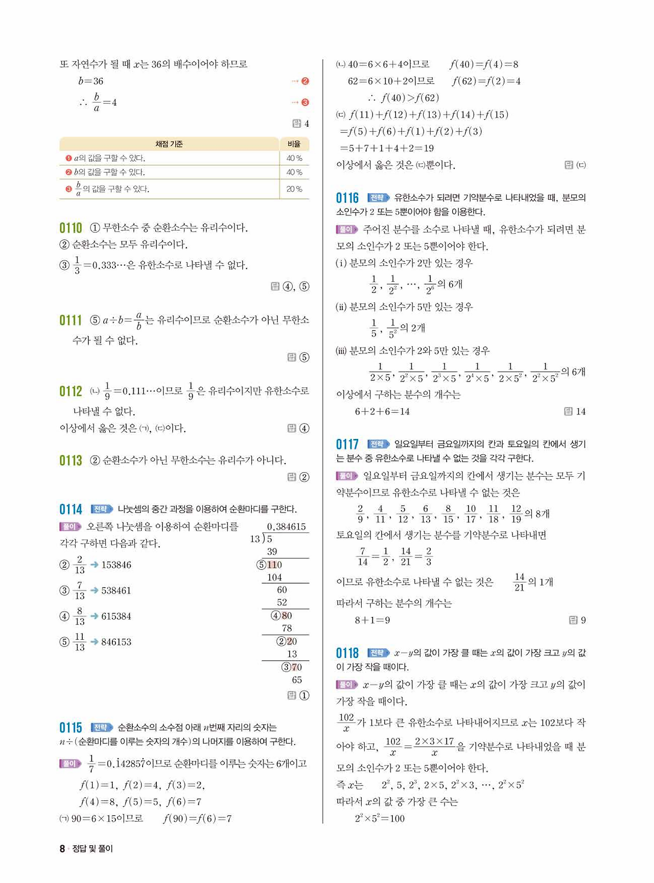 2025 최신 개정 쎈수학 중등 2학년 1학기2 1 답지 해설 풀이 완벽 가이드 바로보는 사진답지 모바일최적화