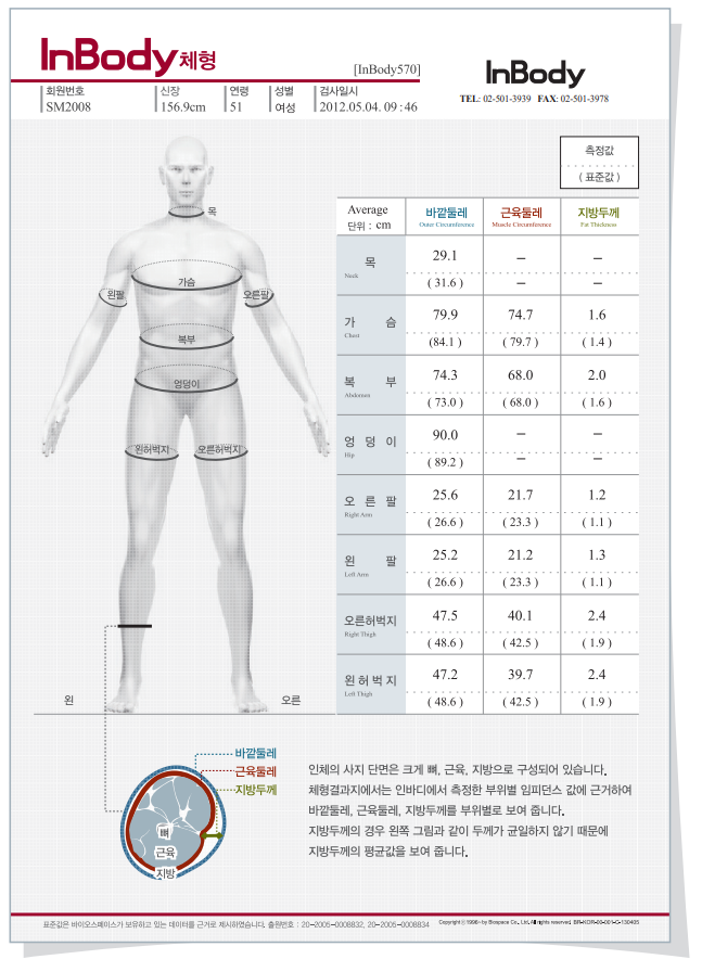 인바디 Inbody 측정 분석 결과지 점수 기초대사량 정확히 읽는 방법 보는법