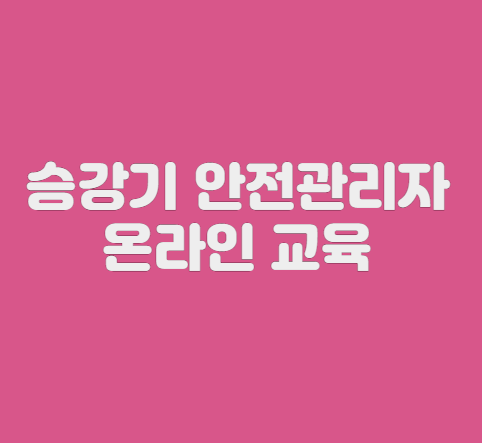승강기 안전관리자 온라인 교육 (https://edu.koelsa.or.kr)