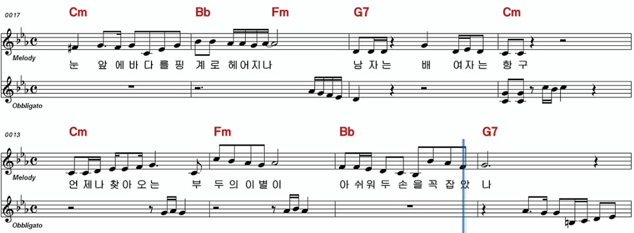 아이유심수봉 남자는 배 여자는 항구 노래 듣기가사 악보