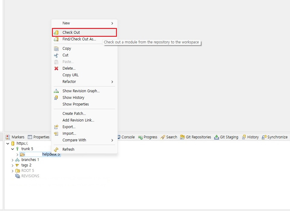 이클립스 svn 프로젝트 내려받기 방법(feat. SVN Check Out)