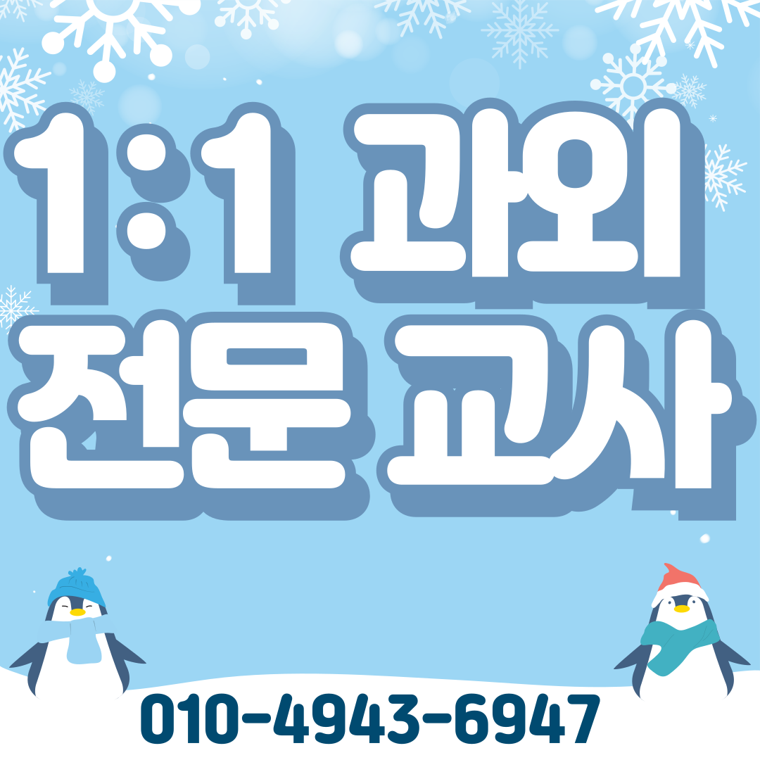풍향동 겨울방학 국어과외 수학과외 영어과외 중학생 고등학생 내신 복습 선행