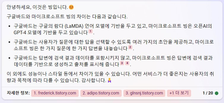 Ai챗봇 구글 바드 사용 챗gpt Ms빙 차이점 비교