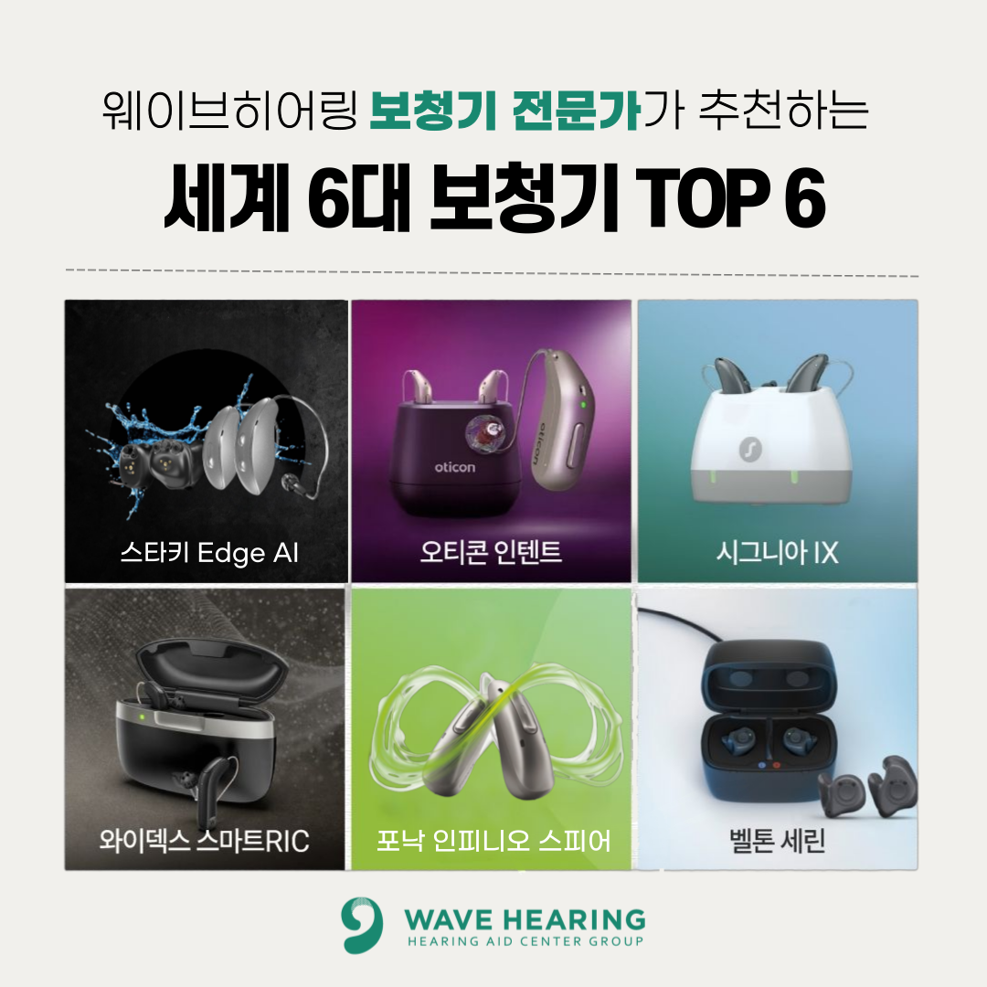 한눈에 보는 브랜드별 가격별 리스트 총정리 세계6대 보청기 브랜드 웨이브히어링