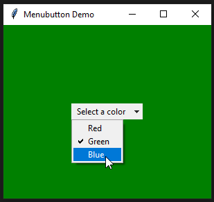 Tkinter Menubutton