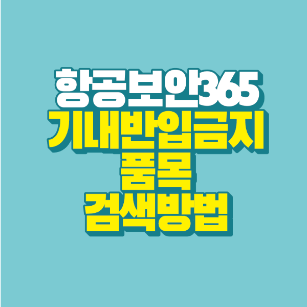 비행기 기내 반입 금지 품목 물품 위탁 수화물 검색 방법 항공보안 365