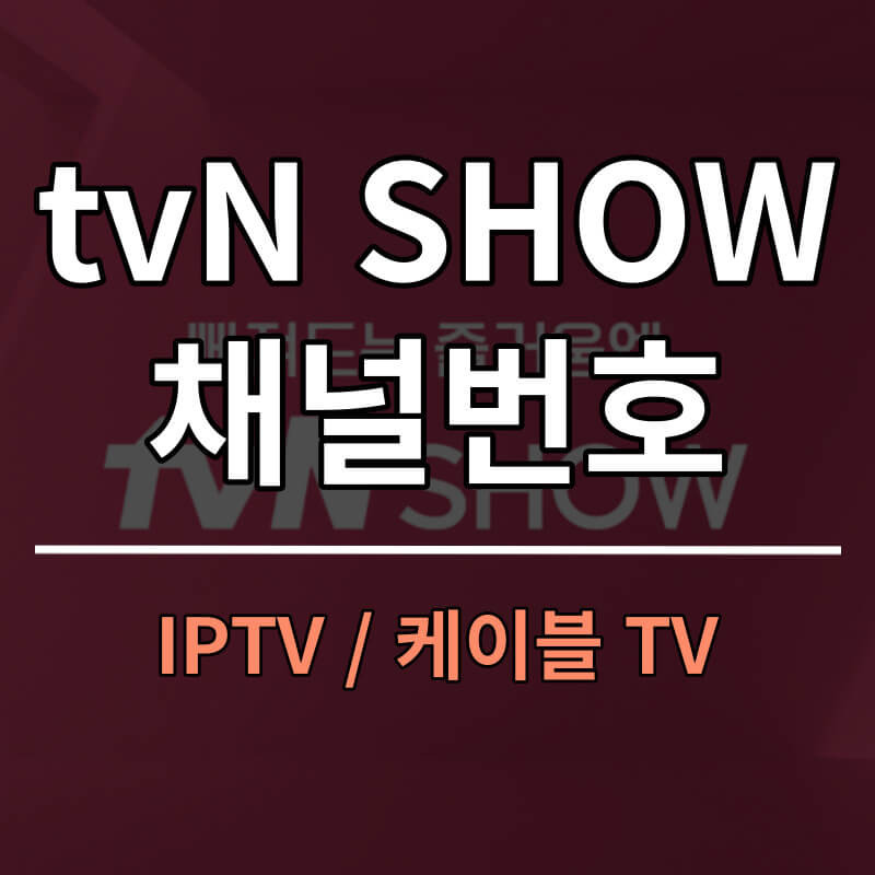 tvN SHOW 채널번호ㅣ케이블 IPTV 안내