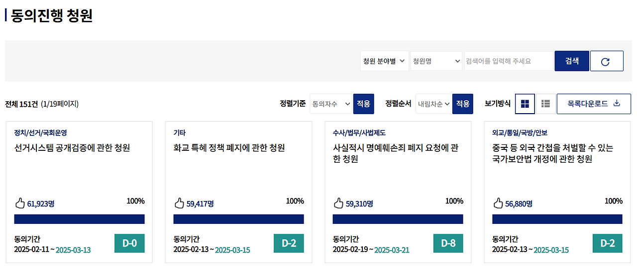 국회 국민동의청원 홈페이지 (petitions.assembly.go.kr/)