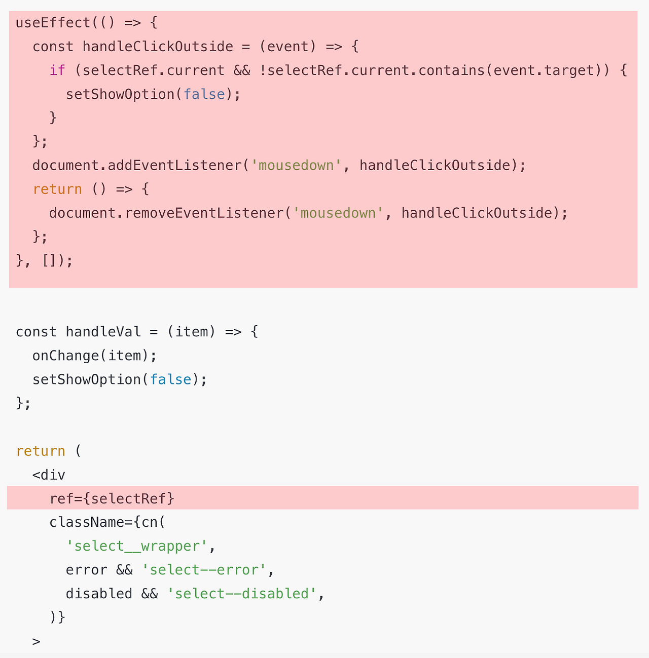 [React] custom select 만들 때 선택한 값으로 바뀌도록 하기