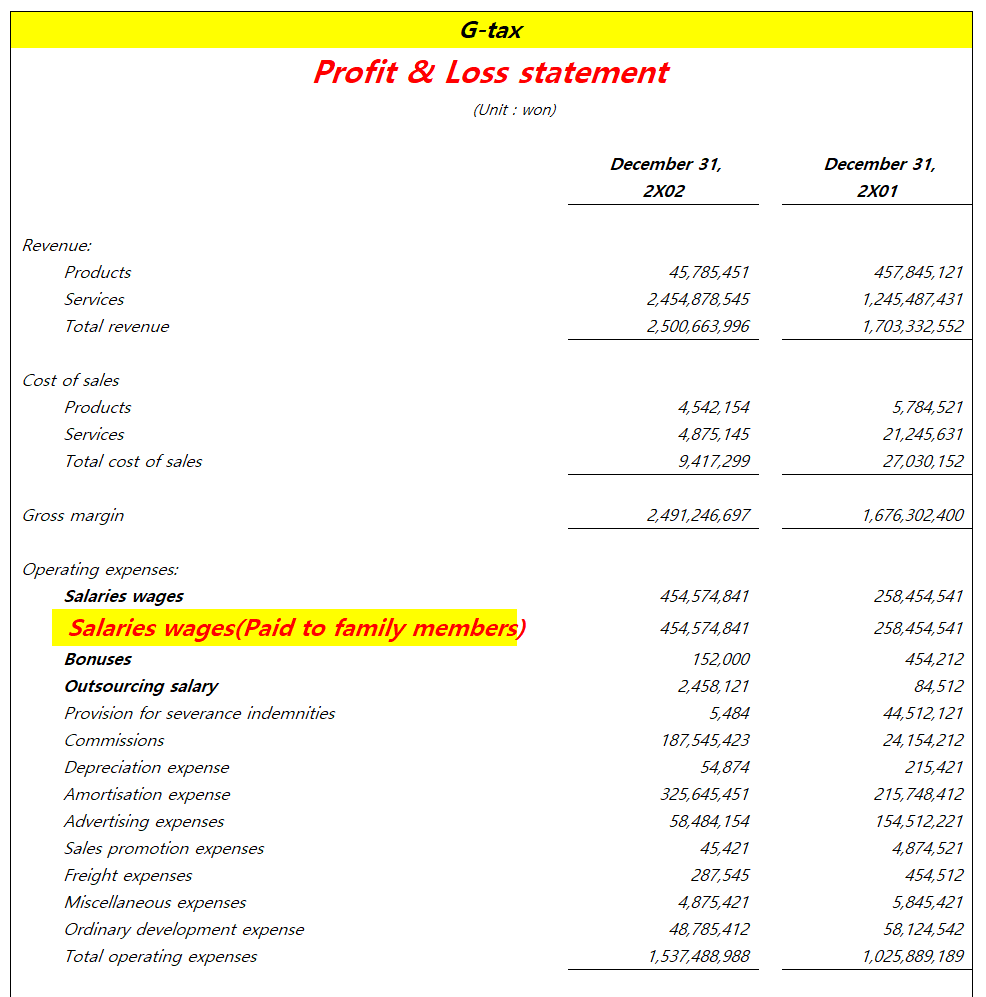 What do you know about yout Profit & Loss statement? (Salary Paid to ...