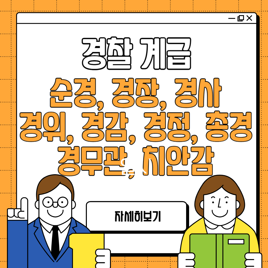 경찰 계급 순경 경장 경사 경위 경감 경정 총경 경무관