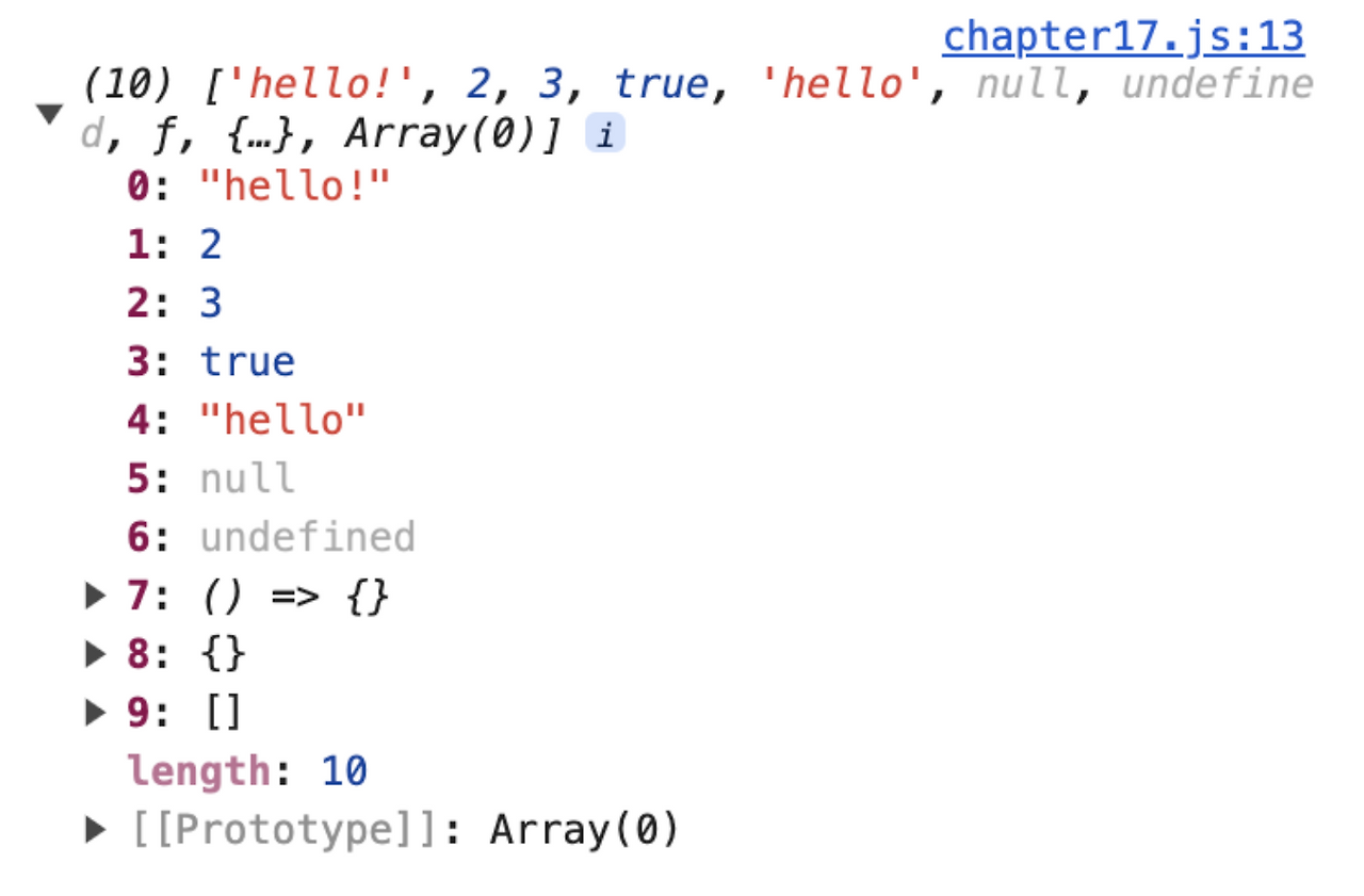 자바스크립트 Javascript 10 배열 