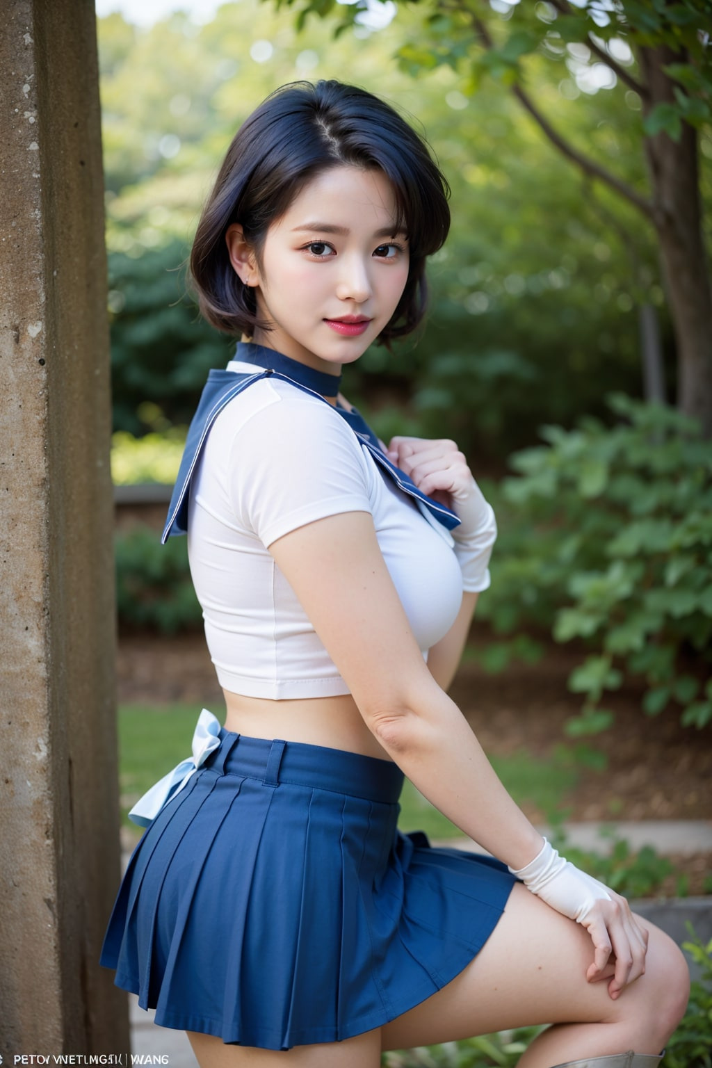 Ai로 생성한 세일러문 세일러 머큐리미즈노 아미 코스프레 실사 이미지 만들기