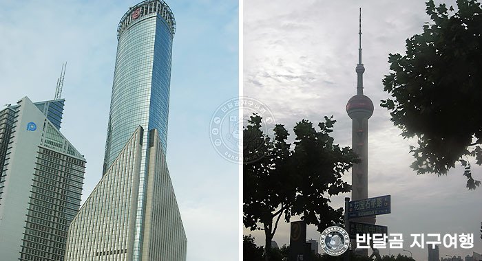 중국상해 중국 상하이 마천루 상하이 빌딩 숲과 함께하는 도시의 낮과 밤