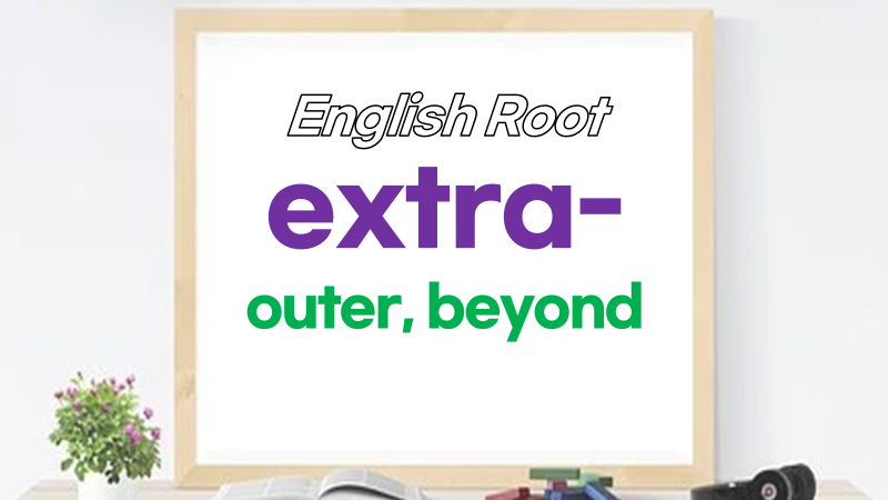 ENGLISH ROOT WORD: extra from Latin extra, extraneus