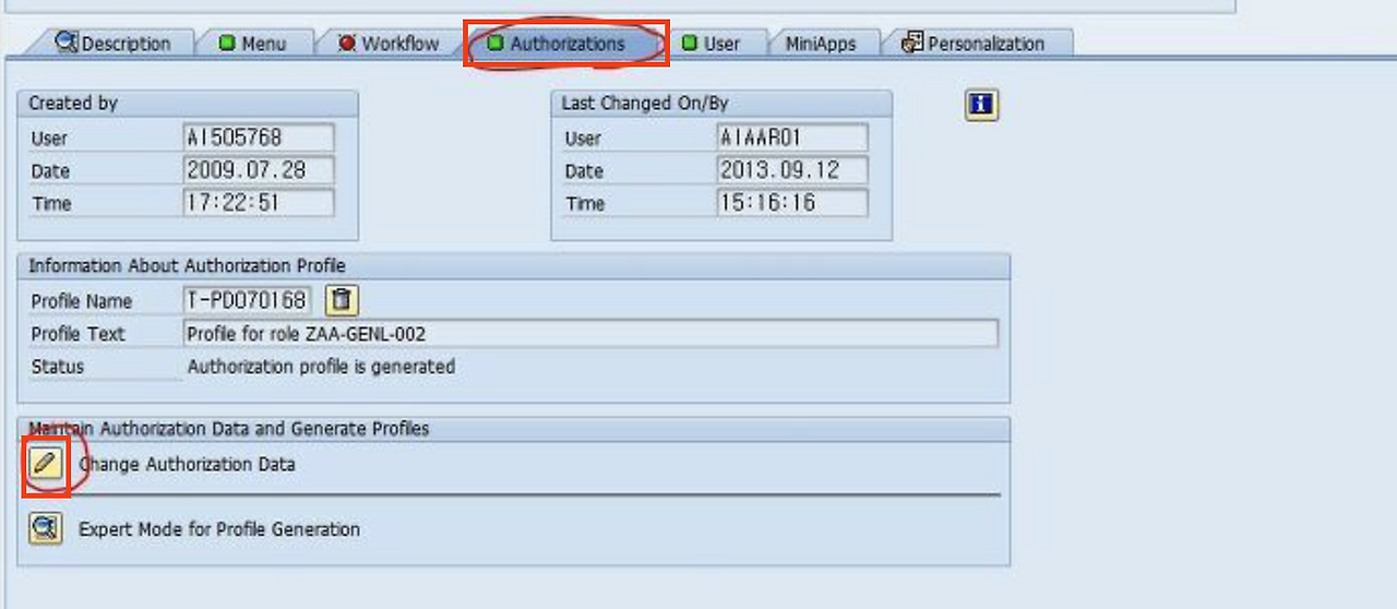 SAP PFCG 권한관리 AAAB 오브젝트 클래스 S_TCODE 권한 오브젝트