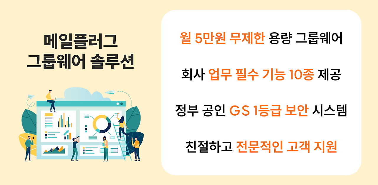 그룹웨어 솔루션 코비젼 위하랑 Vs 메일플러그 비교