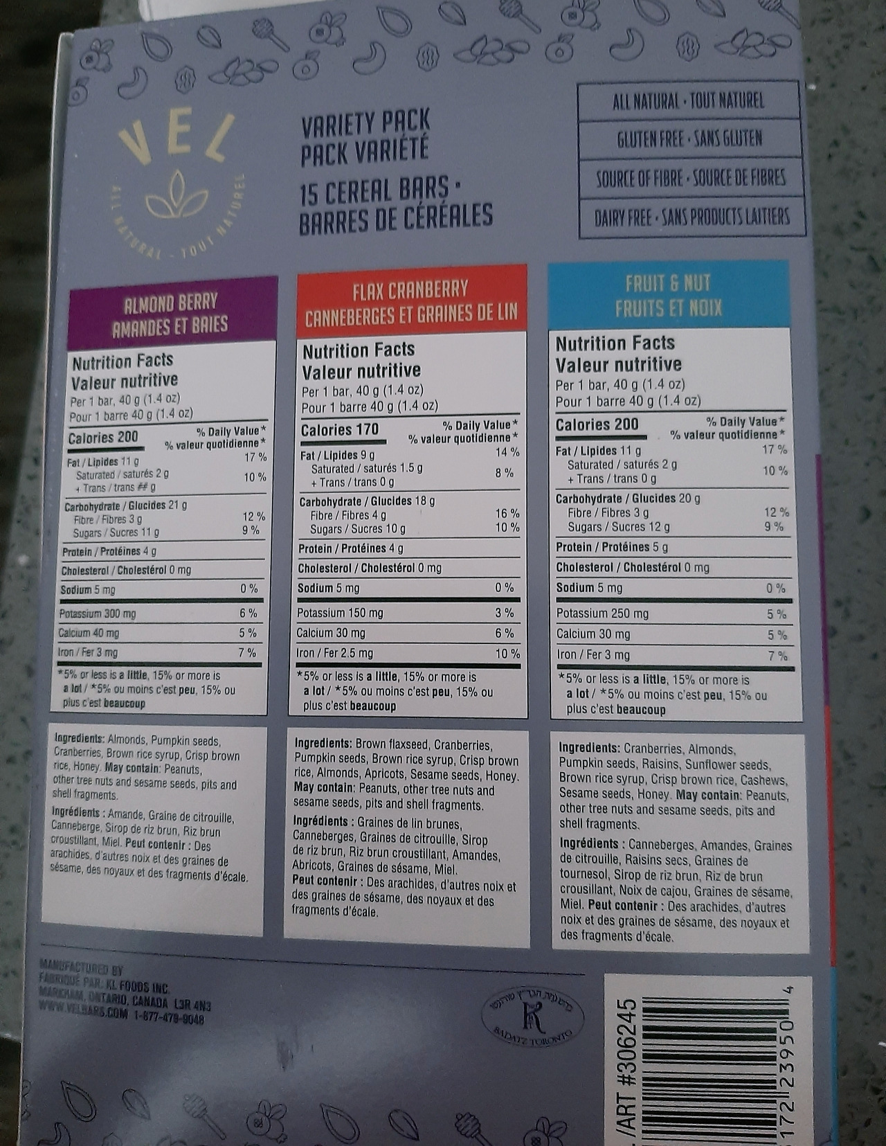 캐나다 쇼핑; 스낵편 2 Vel bars