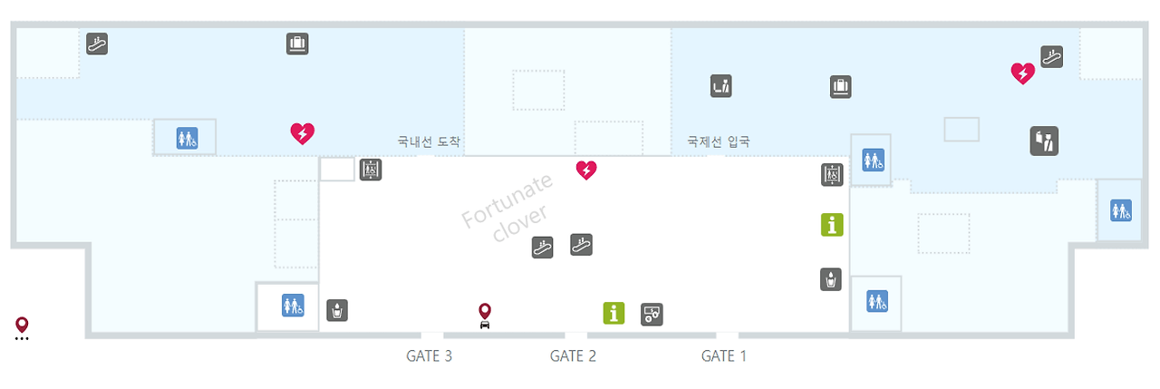 양양 국제공항 면세점 및 식당 안내도