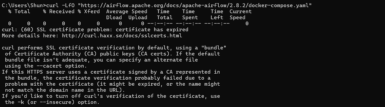 curl: (60) SSL certificate problem: certificate has expired 오류 해결
