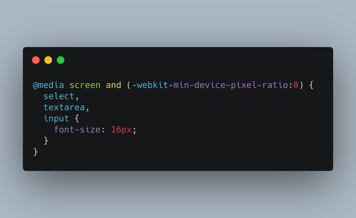 prevent zooming when the input focus on mobile