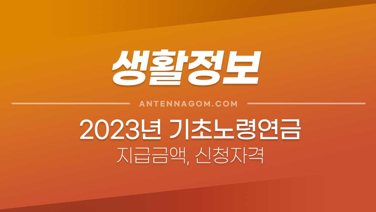 2023년 기초 노령연금 수급자격 지급금액 소득인정액 정리 재산 나이 신청 기준