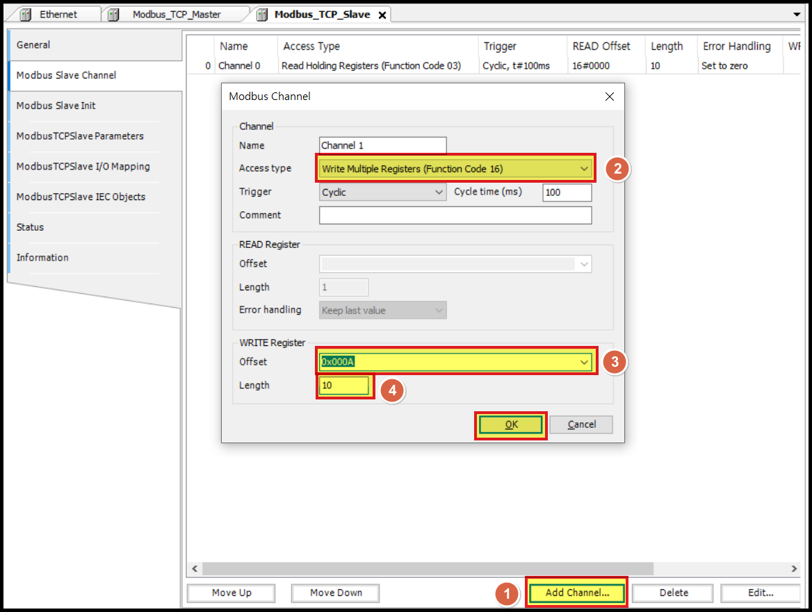 Codesys Modbus TCP Master (Client) 설정방법