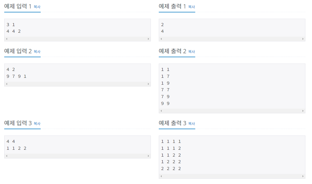 [백준 알고리즘 자바] 15666 : N과 M (12)