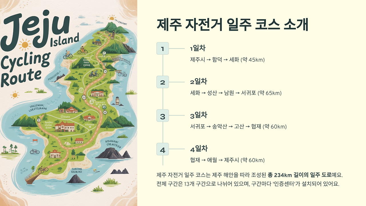 제주도 자전거 여행 코스 완벽 가이드