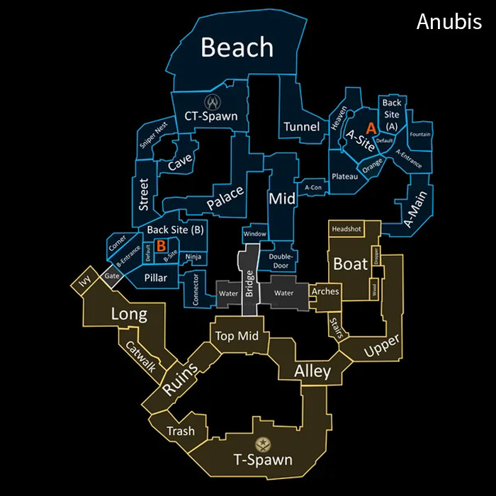 속상함의 블로그 - CS2 카스2 맵별 콜아웃 Map Callouts - 명칭 지명, 맵별 특징