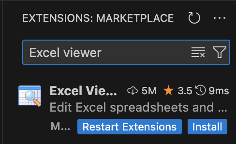 엑셀 설치없이 컴퓨터에서 간단하게 사용하기(VSCode + Excel Viewer)
