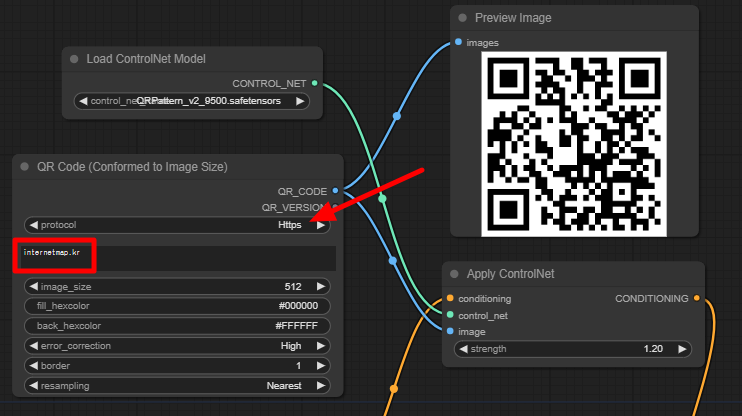 스테이블 디퓨전 QR Code 이미지 - ComfyUI