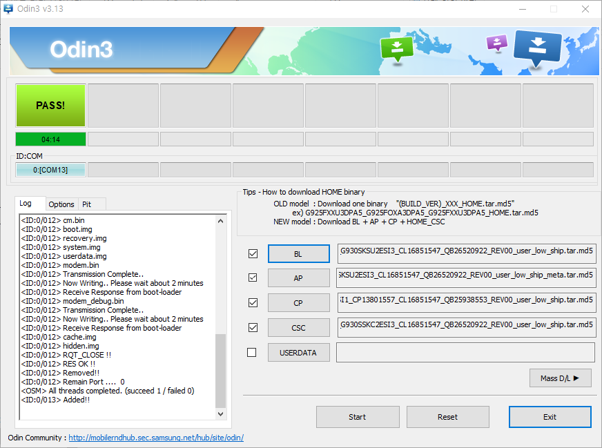 odin setupconnection 해결