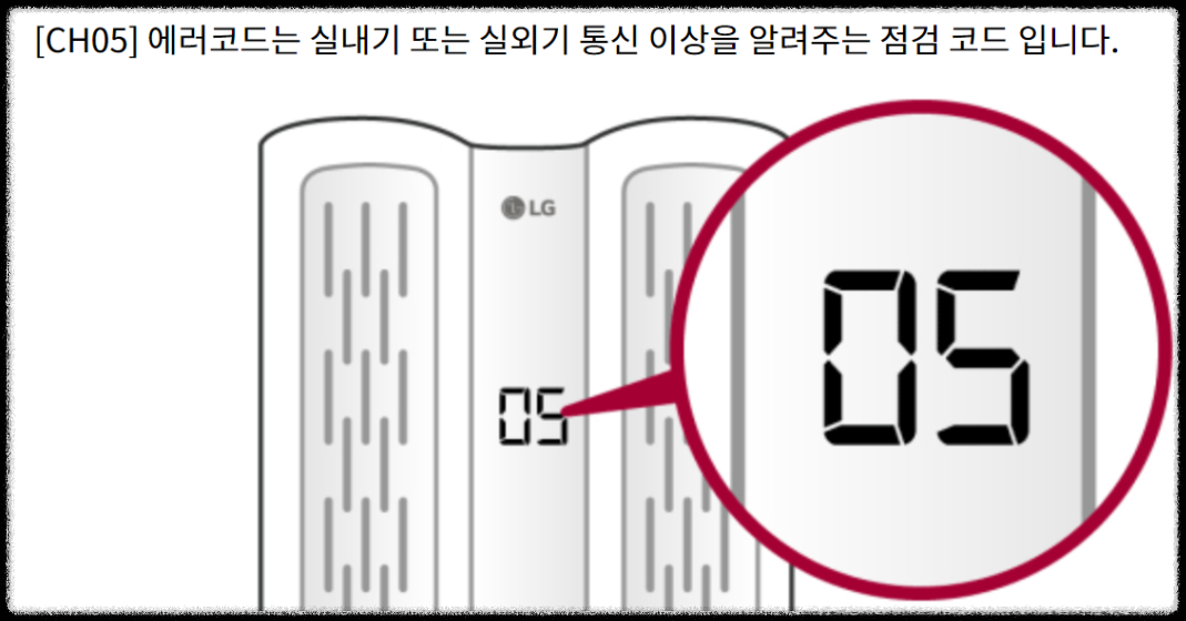 LG에어컨 CH05 에러코드 원인과 해결방법 A/S신청방법