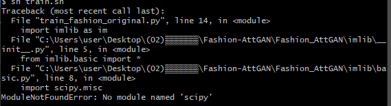 ModuleNotFoundError: No module named 'scipy'