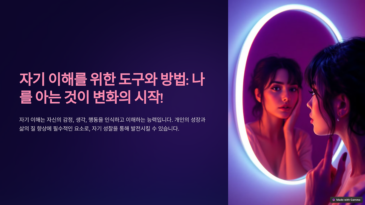 자기 이해self Awareness를 위한 도구와 방법 나를 아는 것이 변화의 시작