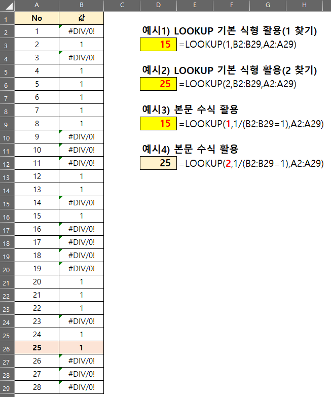 엑셀 조건을 만족하는 가장 마지막 값 찾기 (LOOKUP, VLOOKUP) - Taedi's Log