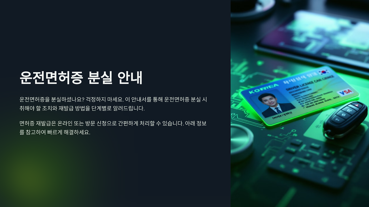 운전면허증 분실 시 재발급 신청 방법