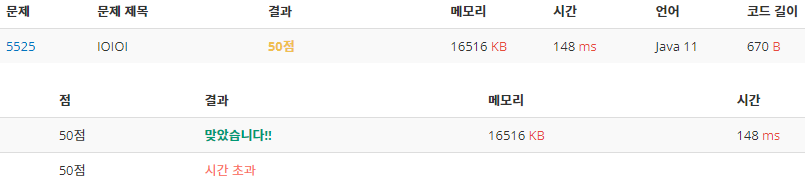 [JAVA / 자바] 백준 5525번 - IOIOI (실버 2)
