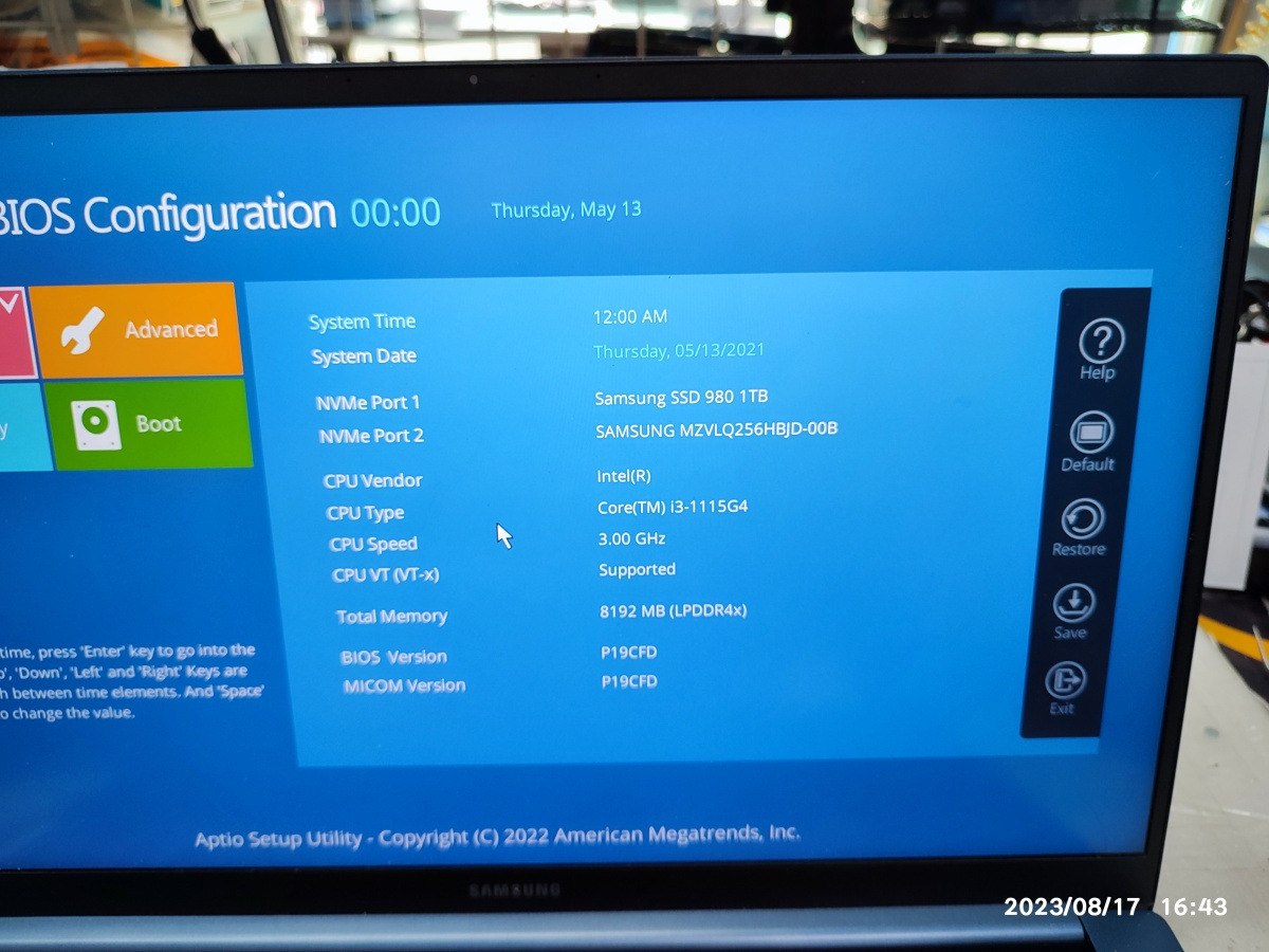 NT750XDA-KH38U 삼성 노트북 분해 후 SSD 추가 장착