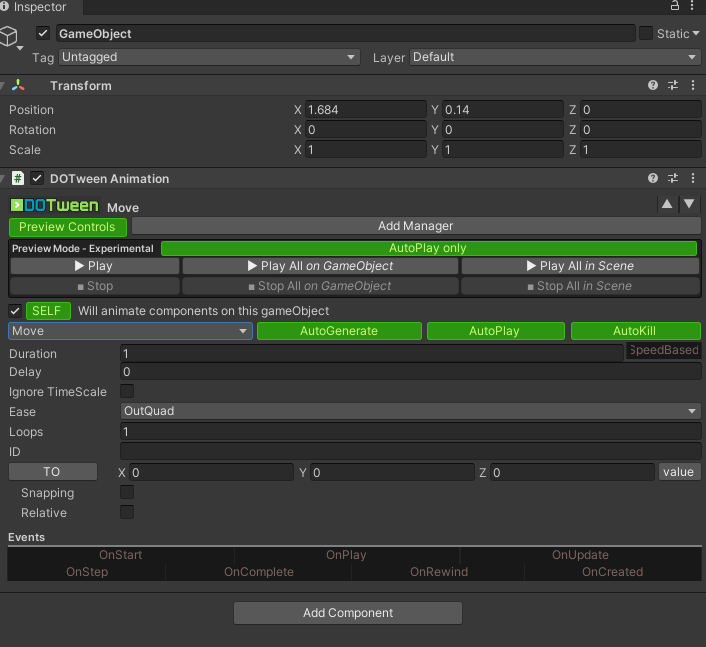유니티 Unity 에셋 DOTween 에니메이션