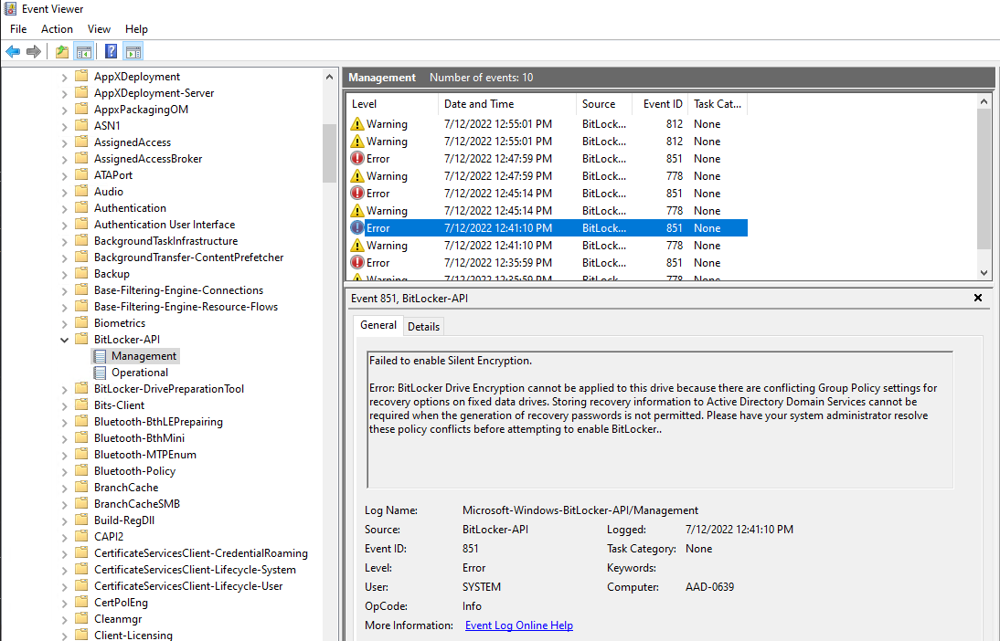 M365. Azure AD Joined Plan (6). BitLocker :: 페푸리의 Office Server 이야기