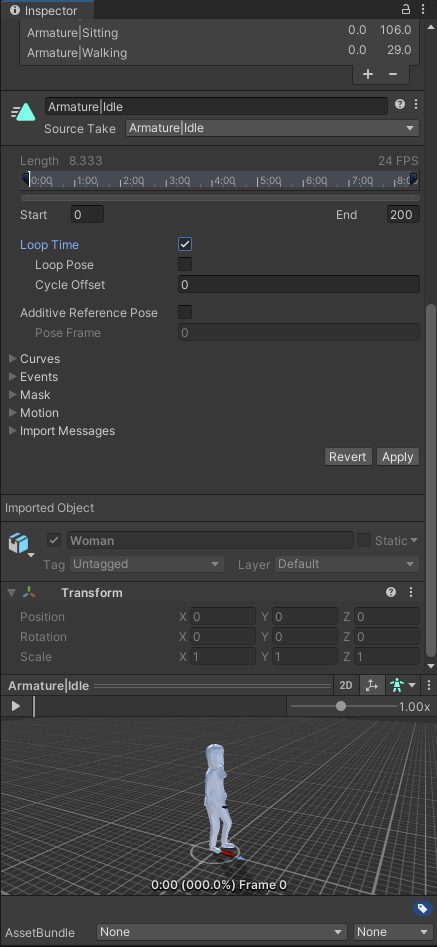 Software Engineer :: Unity 3D - 유니티 3D 모델 애니메이션 수정 및 적용